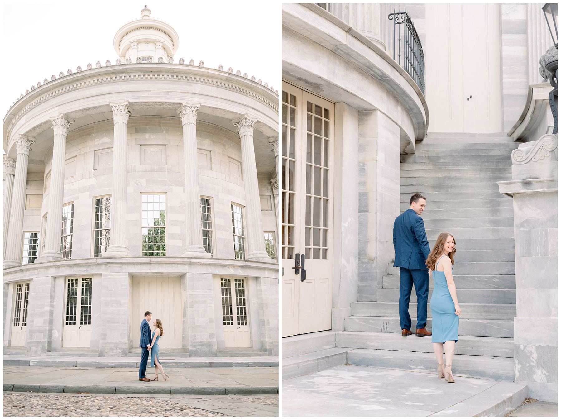 Engagement Photos at The Merchant Exchange Building in Philadelphia