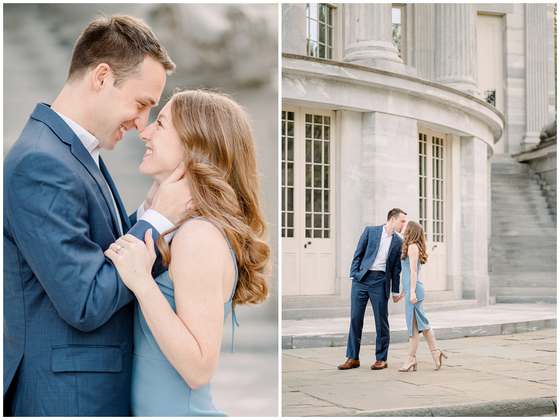 Engagement Photos at The Merchant Exchange Building in Philadelphia